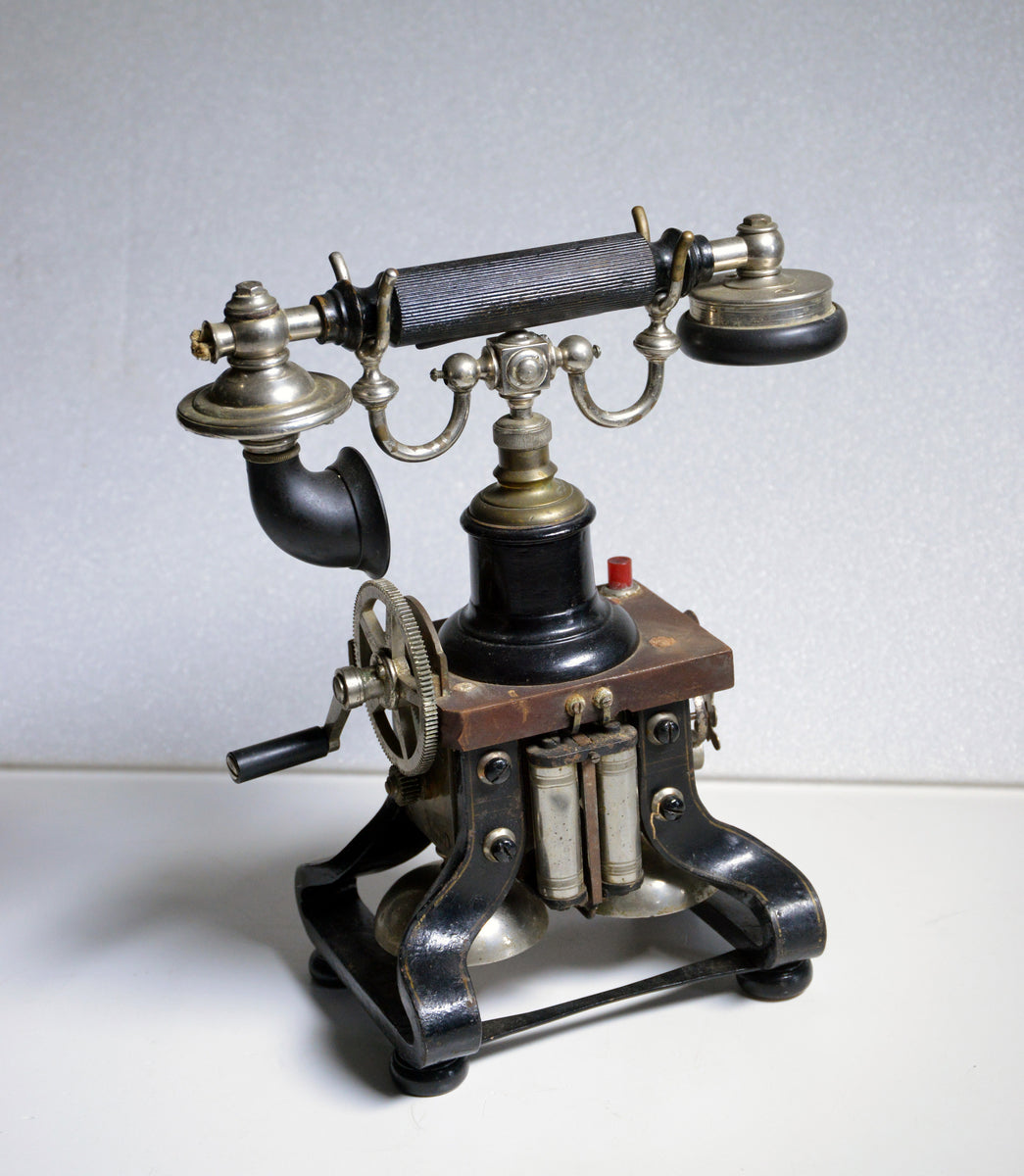 Antique L. M. Ericsson Taxen Eiffel Tower Desktop Telephone w Red Butt ...