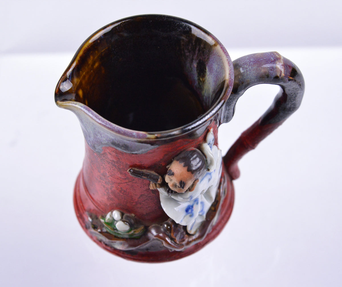 Signed Antique Japanese Sumida Gawa Pottery Figural Creamer Little Jug ...